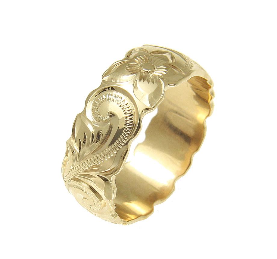 14K Gold 8mm Hawaiian Heirloom Ring - Personalized – Ohana Hawaiian Jewelry
